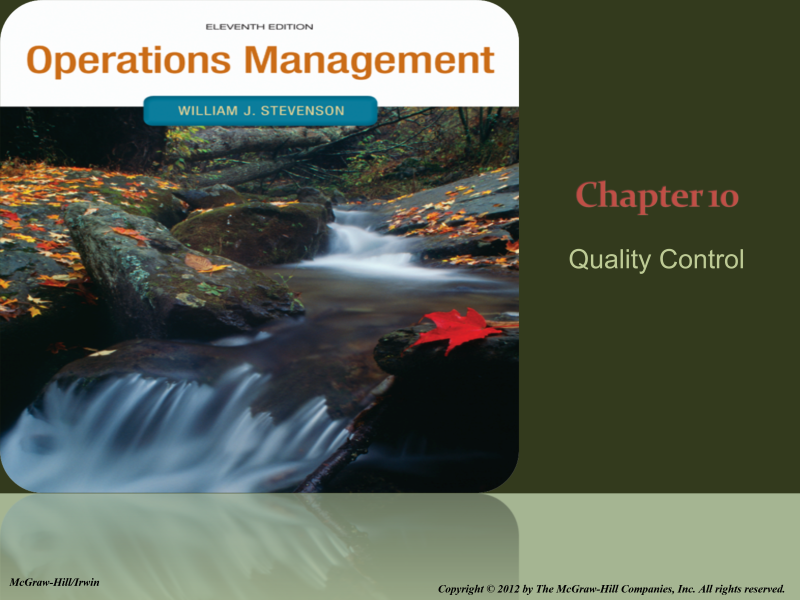 tailieuXANH - Lecture Operations management - Chapter 10: Quality control tailieuXANH - Lecture Operations management - Chapter 10: Quality control